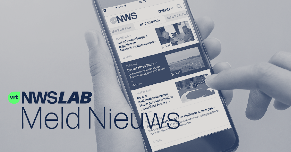 VRT NWS Lab: Meld Nieuws Inschrijvingsformulier